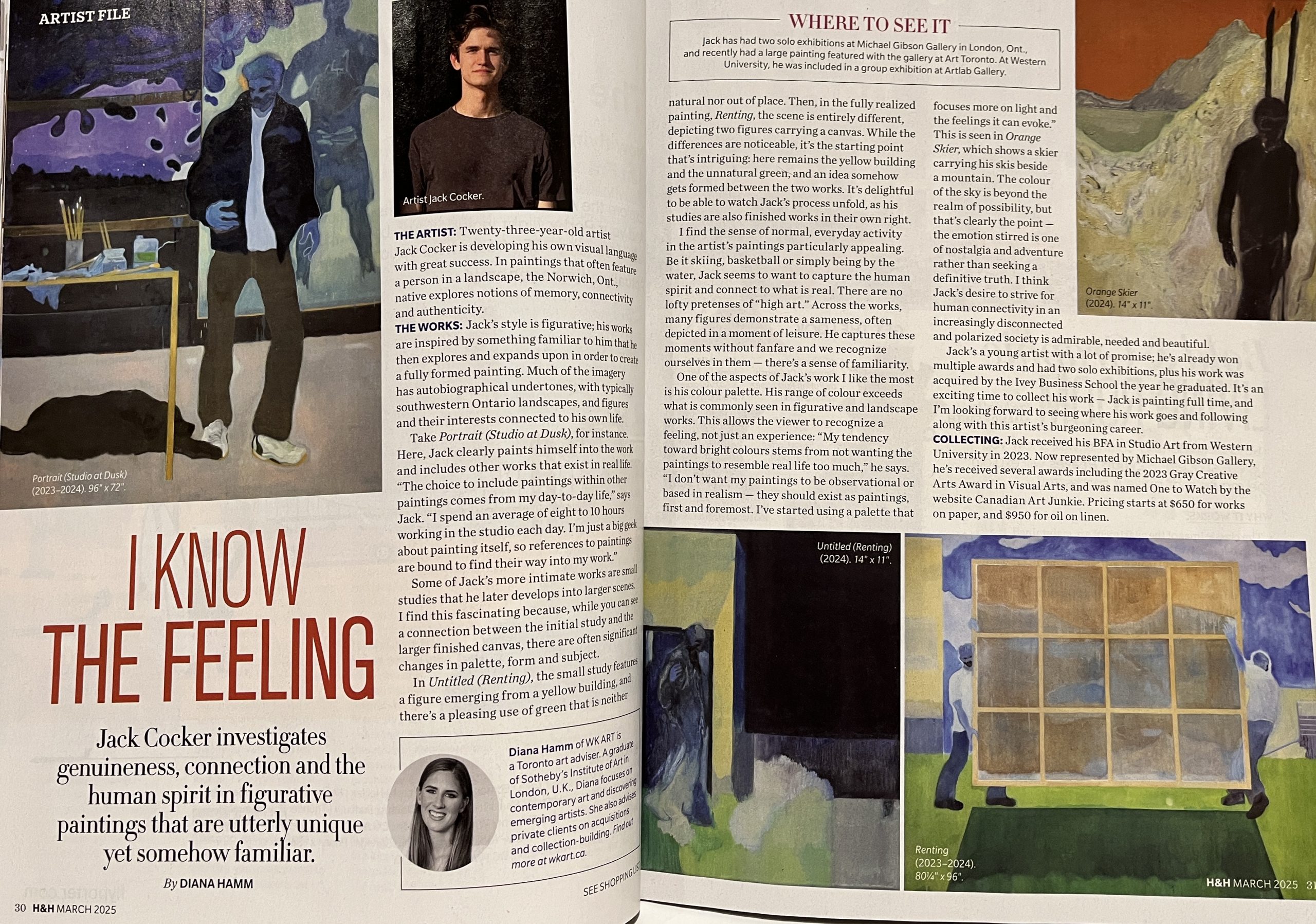 Jack Cocker Feature in Canadian House & Home | Michael Gibson Gallery